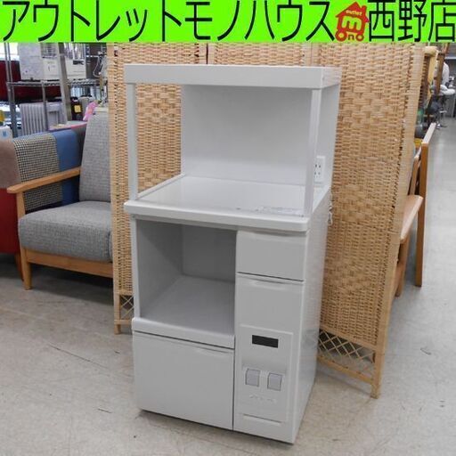 米びつ付きレンジ台 ハイザー DCM-F406 レンジ台 DCM レンジ置き台 スチール製 白 ホワイト 札幌 西野店 (モノハウス西野店) 発寒南の収納家具の中古あげます・譲ります ...