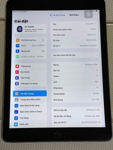 iPad Air 2 cellular+Wi-Fi 16GB 本体 (irene) 陸前原ノ町のその他の中古あげます・譲ります｜ジモティーで不用品の処分