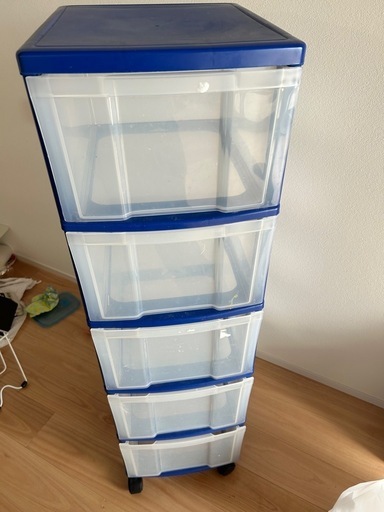 キャスター付き4段クリアケース (茶♡) てだこ浦西の洗濯用品《その他》の中古あげます・譲ります｜ジモティーで不用品の処分