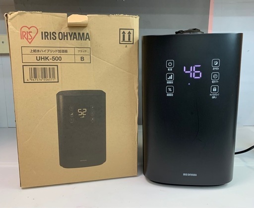 アイリスオーヤマ 上給水ハイブリッド加湿器 UHK-500-B ブラック (ブルジョネ松が谷) 台東の季節、空調家電《加湿器》の中古あげます・譲ります｜ジモティーで不用品の処分