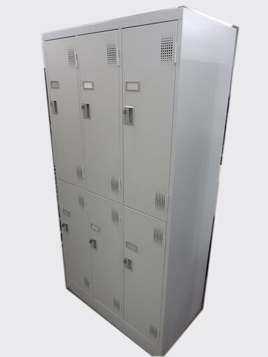 新札幌 豊国工業株式会社 スチールロッカー TLK-S6 ホワイトグレー シリンダー錠/6人用 ① No.3269 (トップ新札幌店) 新札幌のオフィス用家具《ロッカー》の中古あげます・譲り ...