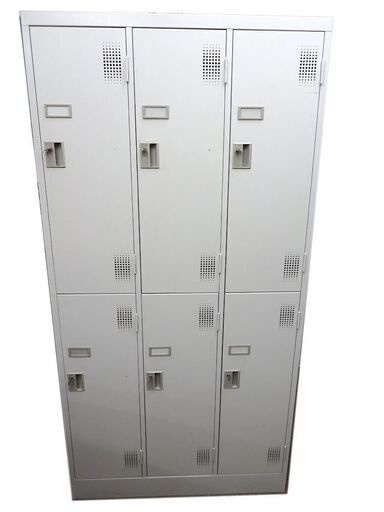新札幌 豊国工業株式会社 スチールロッカー TLK-S6 ホワイトグレー シリンダー錠/6人用② No.3270 (トップ新札幌店) 新札幌のオフィス用家具《ロッカー》の中古あげます・譲ります ...