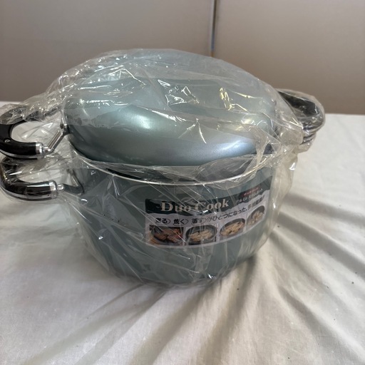 【未使用保管品】Duo Cook デュオクック アルミシステムポット24cm DUO-24 両手鍋 フッ素樹脂加工 調理器具 (ニッコー徳島 ...