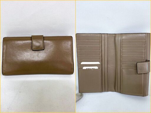 FENDI 8M0308 ピーカブ 長財布 レザー グレージュ べっ甲柄 FENDI 8M0308 ピーカブ 長財布 レザー グレージュ べっ甲柄