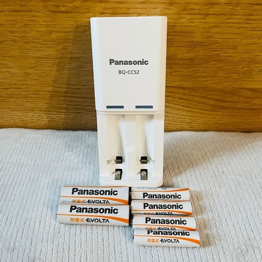 Panasonic BQ-CC52 充電式EVOLTA 充電器 充電池6本セット (♨️) 松任の生活家電《電池》の中古あげます・譲ります｜ジモティーで不用品の処分