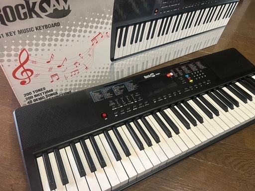 RockJam （ロックジャム) 61鍵 電子キーボード RJ361 音楽 楽器 演奏 鍵盤楽器 (なおき) 野方の鍵盤楽器、ピアノの中古あげ ...