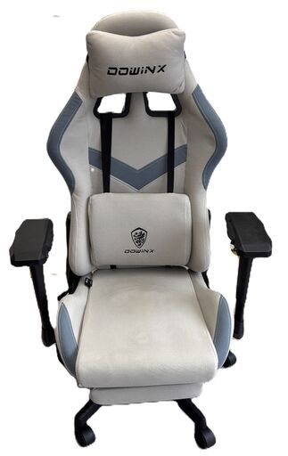 DOWiNX ドウィンクス ゲーミングチェア LS-6668B-01 オットマン付 ファブリック グレー アームレスト オフィスチェア (パンまつ) 牛久の椅子《チェア》の中古あげます・譲り ...