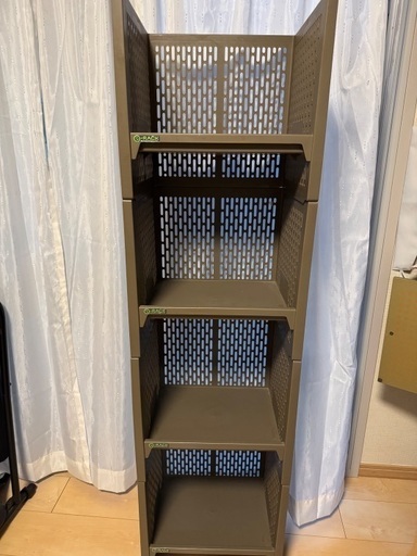 【収納ラック E-RACK 4段 ブラウン】 (we) 上井草の収納家具《棚、シェルフ》の中古あげます・譲ります｜ジモティーで不用品の処分
